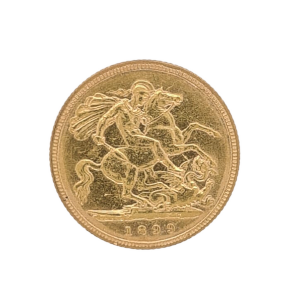 1899 Half Sovereign Gold Coin - Veil Victoria – Delan Jewellery